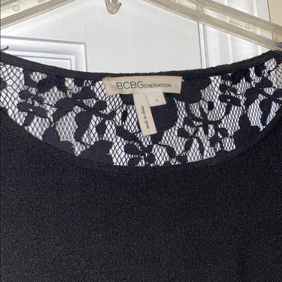 BCBGeneration | Dresses | Bcbg Generation Black Dress W Lace Back Sleeves | Poshmark